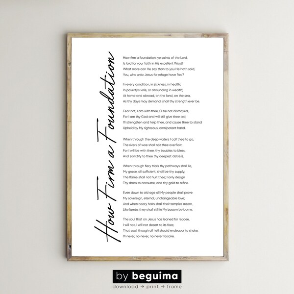 Firm Foundation Song Print - Etsy