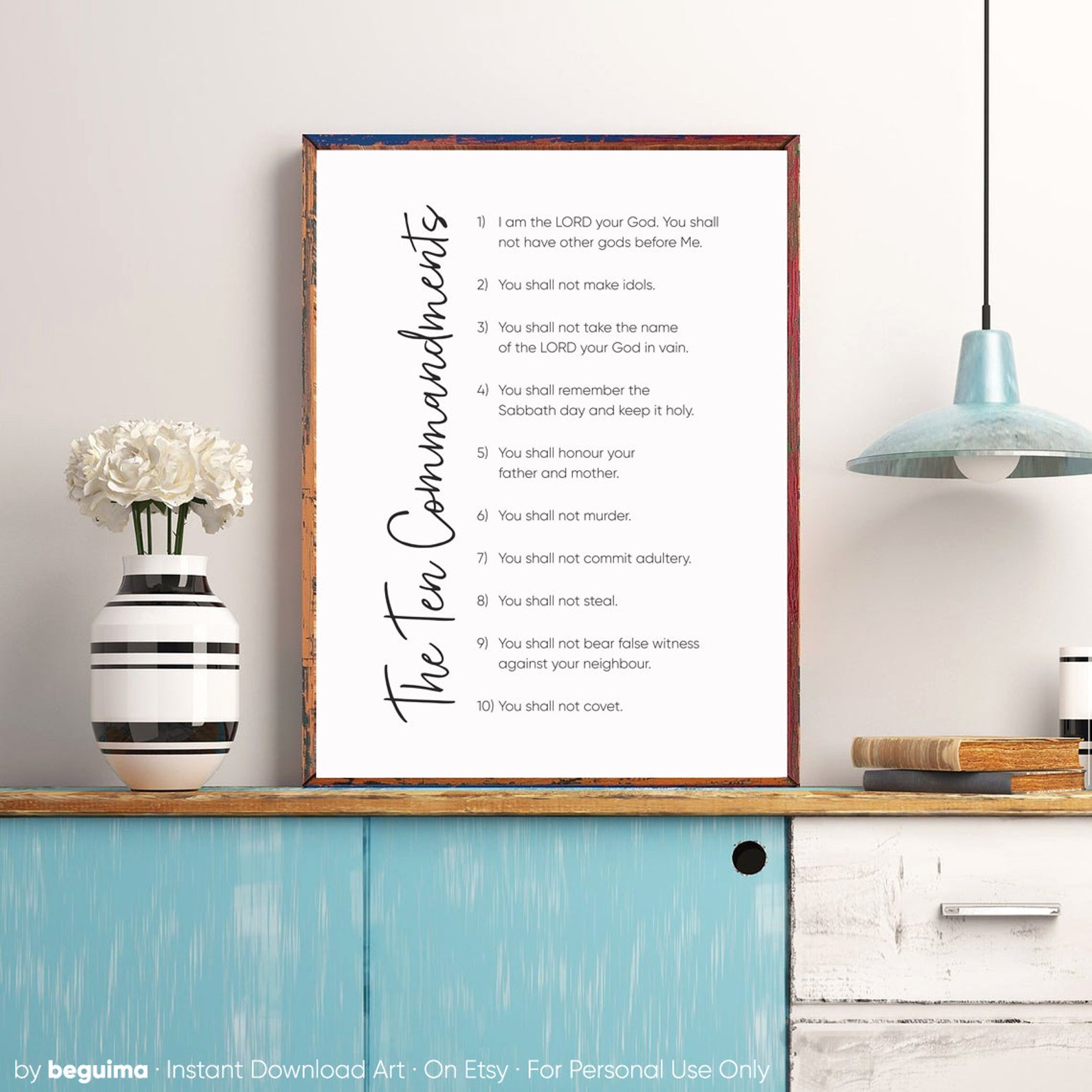 The Ten Commandmentsbible Verse Printschristian | Etsy