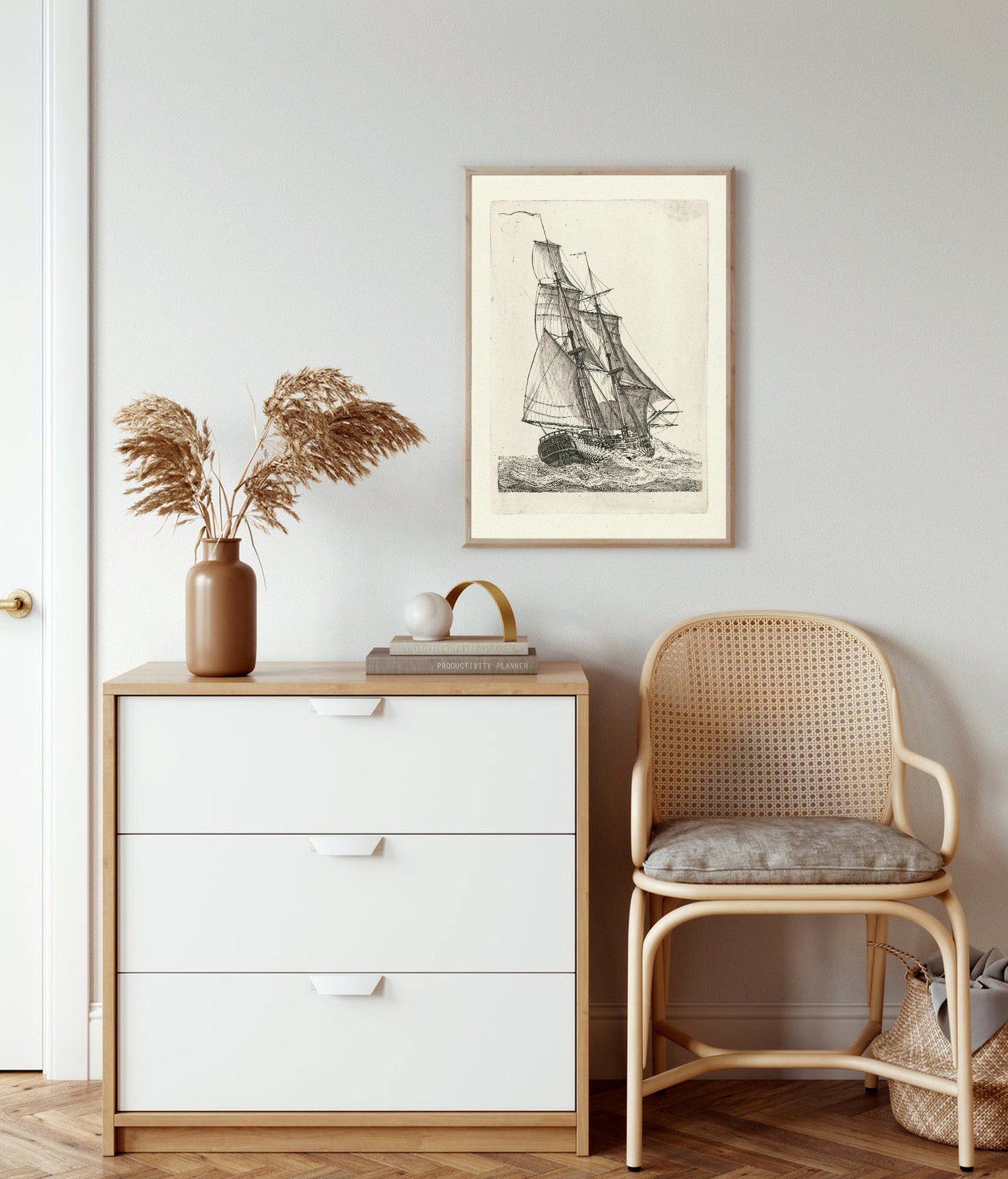 Old Sail Ship Prints Galleon Wall Art Vintage Sea Posters Black & White ...