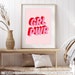 Girl Power Print,grl Pwr,pink,red,feminist,feminism,poster,girl Room ...