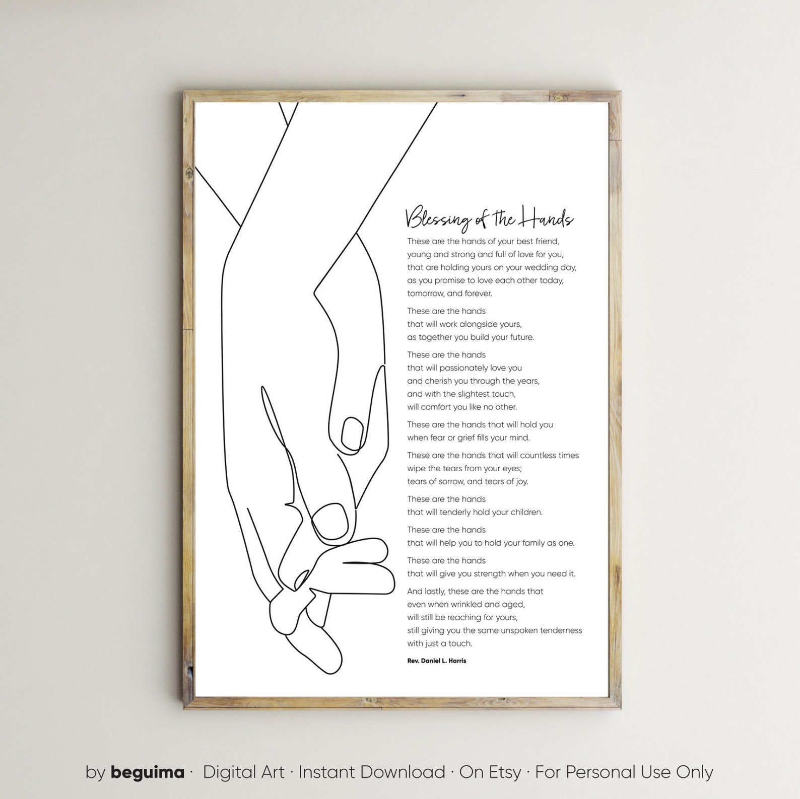 Blessing of the Hands,wedding Vows,marriage Print,printable Wall Art ...