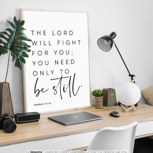 Be Still,exodus 14:14,,christian Prints Bible Verse Wall Art Scriptures ...