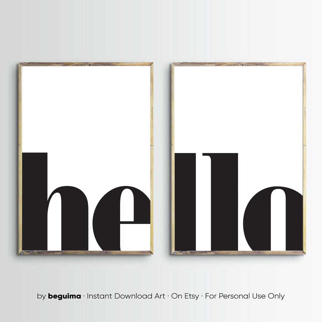 Hello Wall Art,hi Posters,welcome Prints,typography,entryway Sign ...