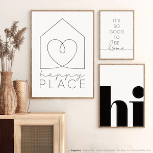 Set of 3 Home Prints,welcome Wall Art,it's so Good to Be Home,hi Poster ...