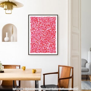 Pink Red Abstract Wall Art Prints Poster Colorful Printable - Etsy
