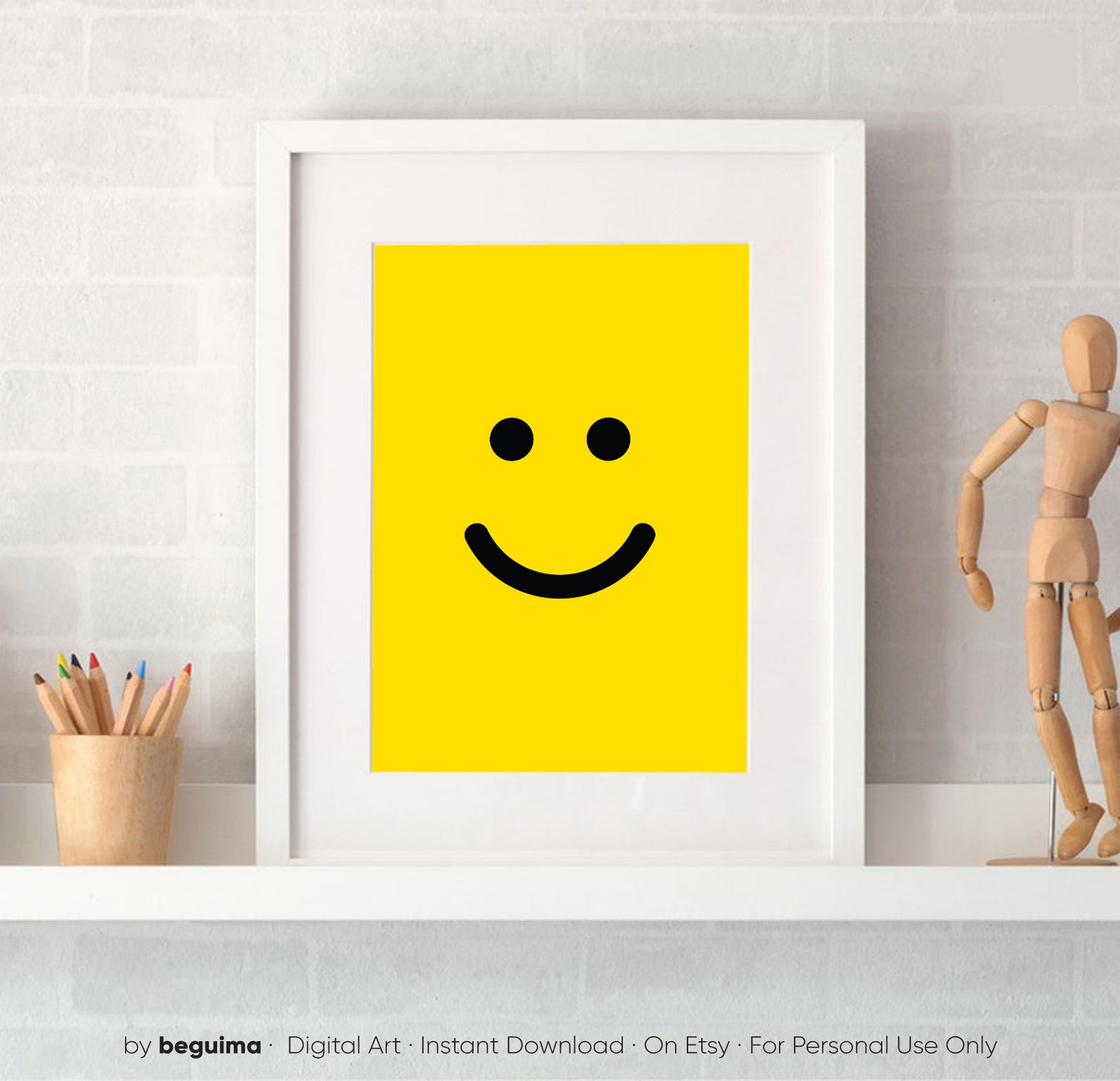 Smiley Printsmiley Postersmiley Wall Artyellow Wall - Etsy