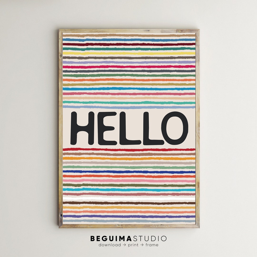Hello Posters,hi Prints,hello Wall Art,printable,entryway,home Decor ...