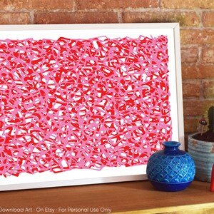 Pink Red Abstract Wall Art Prints Poster Colorful Printable | Etsy
