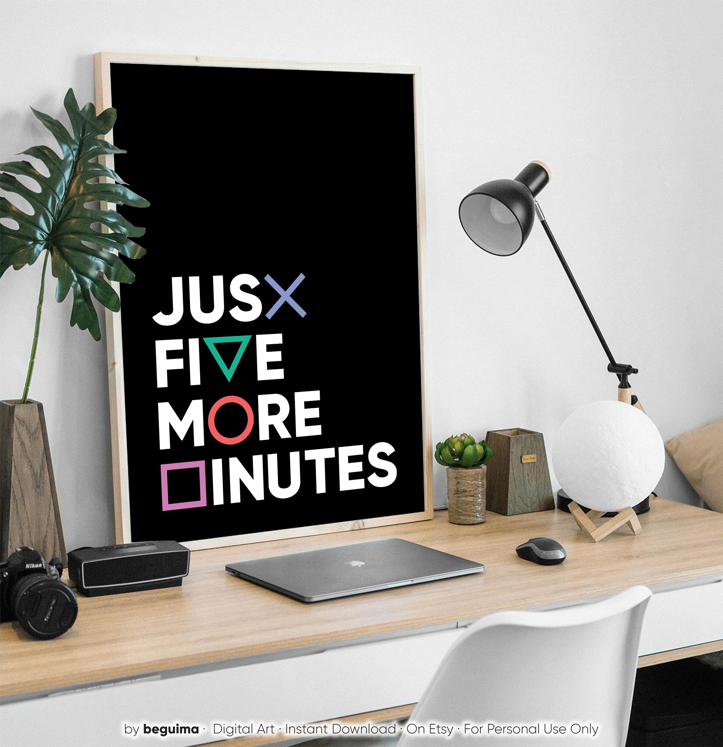 Just Five More Minutes,gamer Posters Video Game Prints Boy Wall Art ...