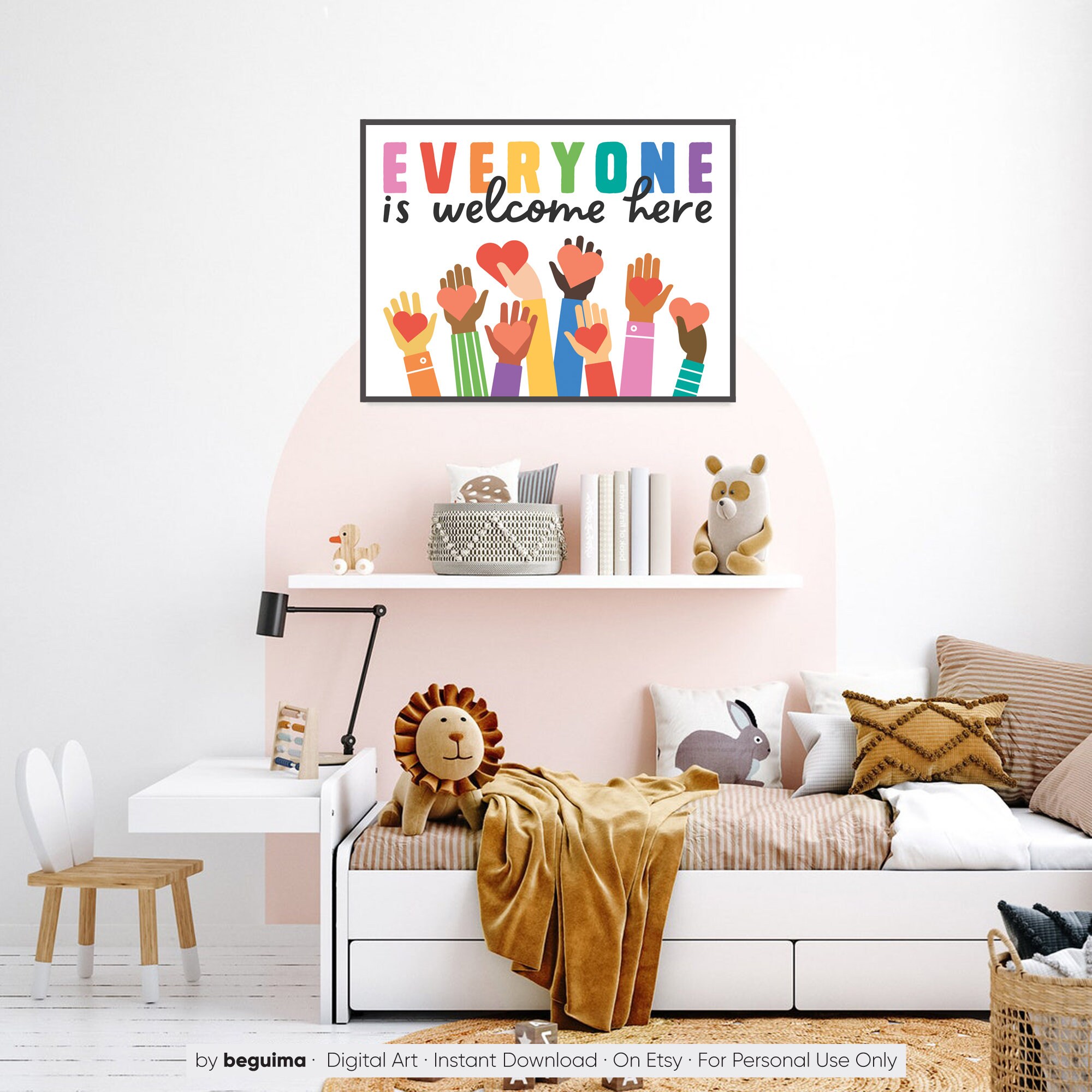 Everyone is Welcome Here,equality Print,diversity Wall Art,inclusion ...