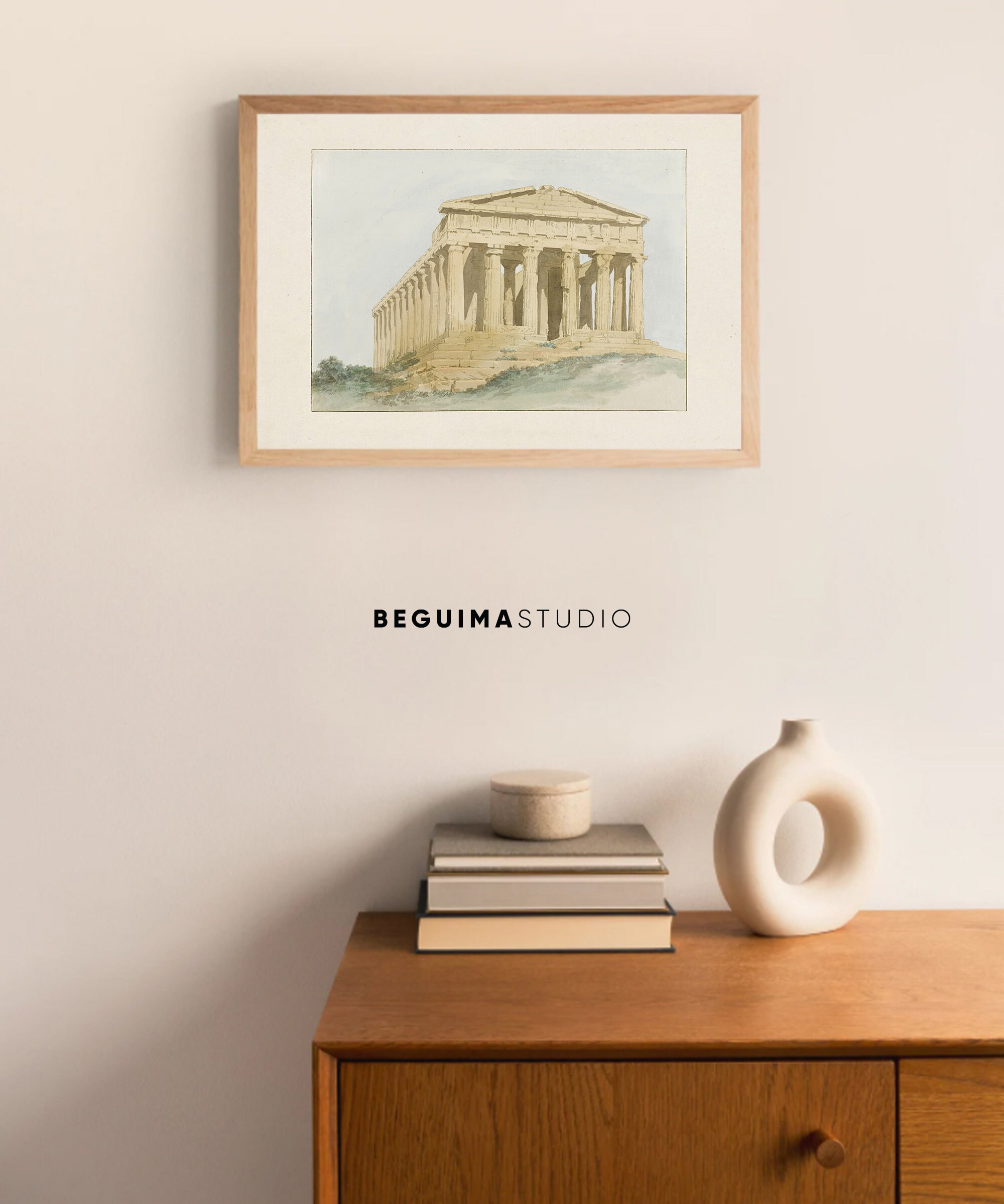 Ancient Greek Temple,print,wall Art,poster,landscape,vintage,watercolor ...