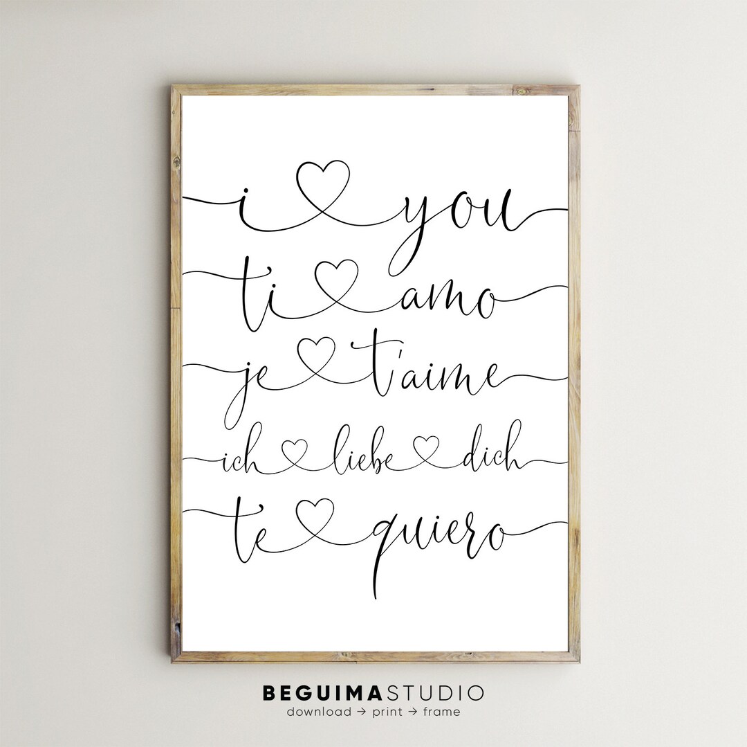 I Love You,different Languages,couple Print,wall Art,bedroom Decor ...