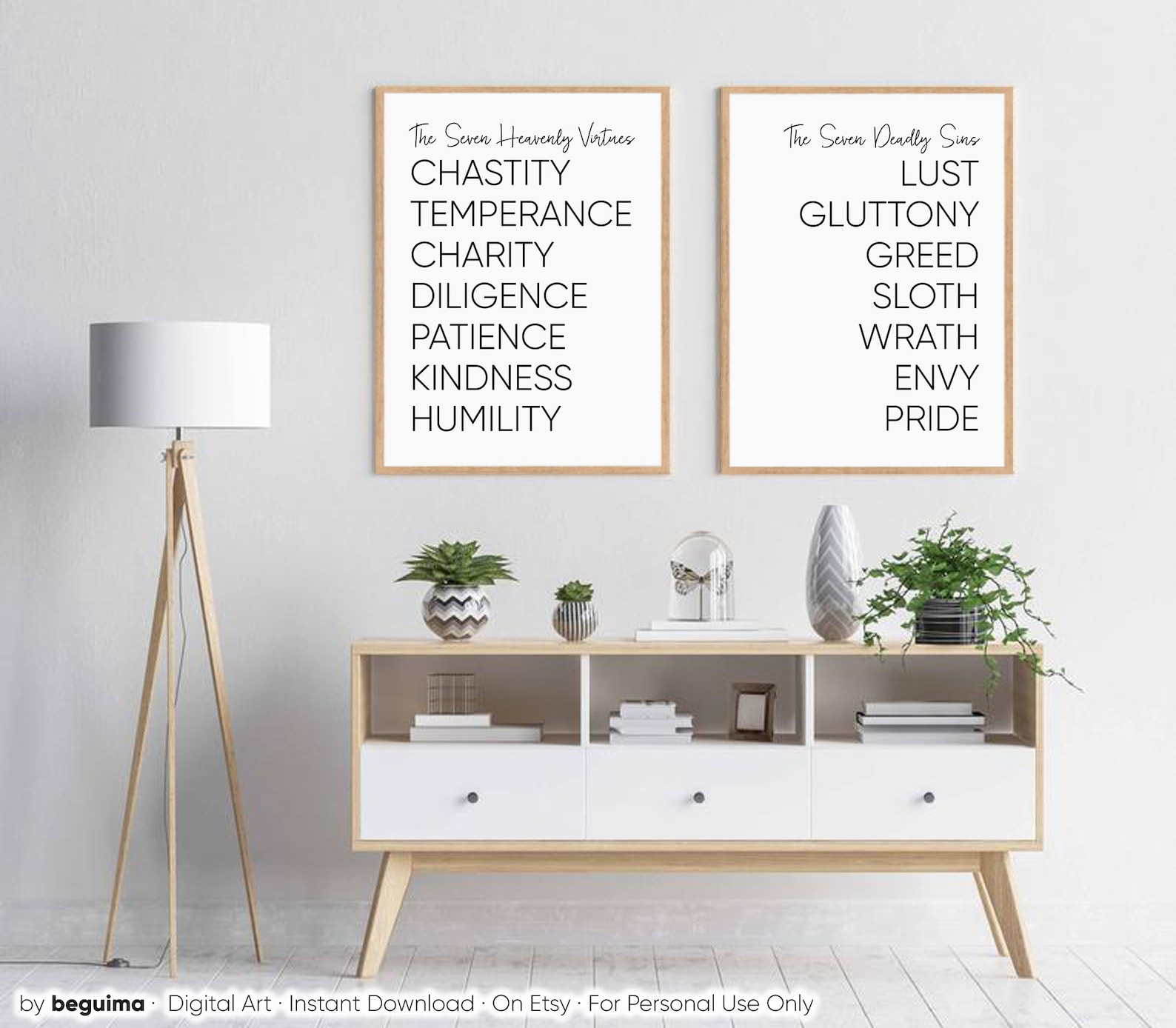 Seven Heavenly Virtues,seven Deadly Sins,bible Verse Print,inspiring ...