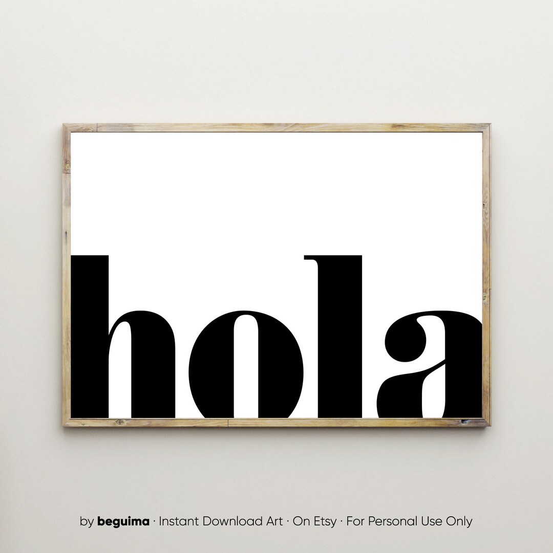 Hola Print,hello Poster,hola Wall Art,hello Sign,hi Print,hello Spanish ...