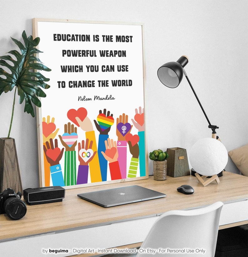 Nelson Mandela Inspirational Quotes,classroom Decor,diversity Prints ...