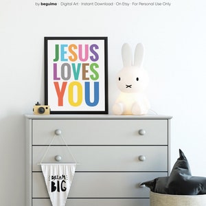Jesus Loves You,christian Print,bible Verse,kids,printable Wall Art ...
