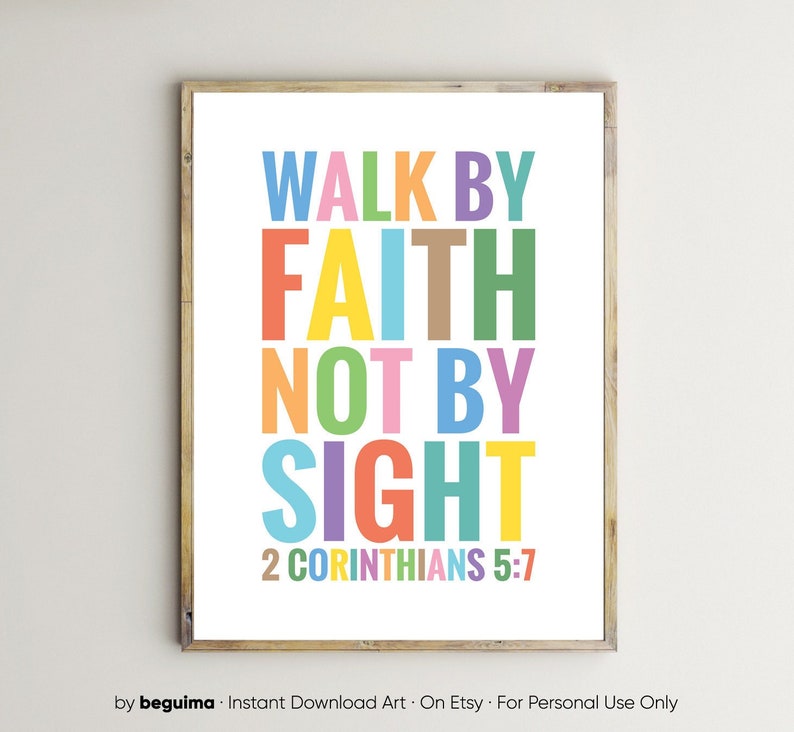 Walk by Faith Not by Sightbible Verse for Kidschristian | Etsy