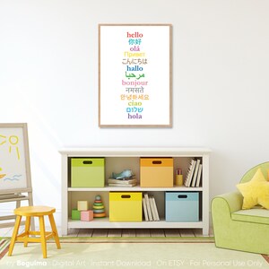 Hello Prints,different Languages,hello Posters,hi Wall Art,classroom ...