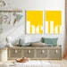 Hello Poster,yellow Print,hello Wall Art,diptych,double Print,entryway ...