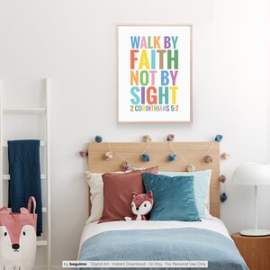 Walk by Faith Not by Sight,bible Verse for Kids,christian Print,2 ...