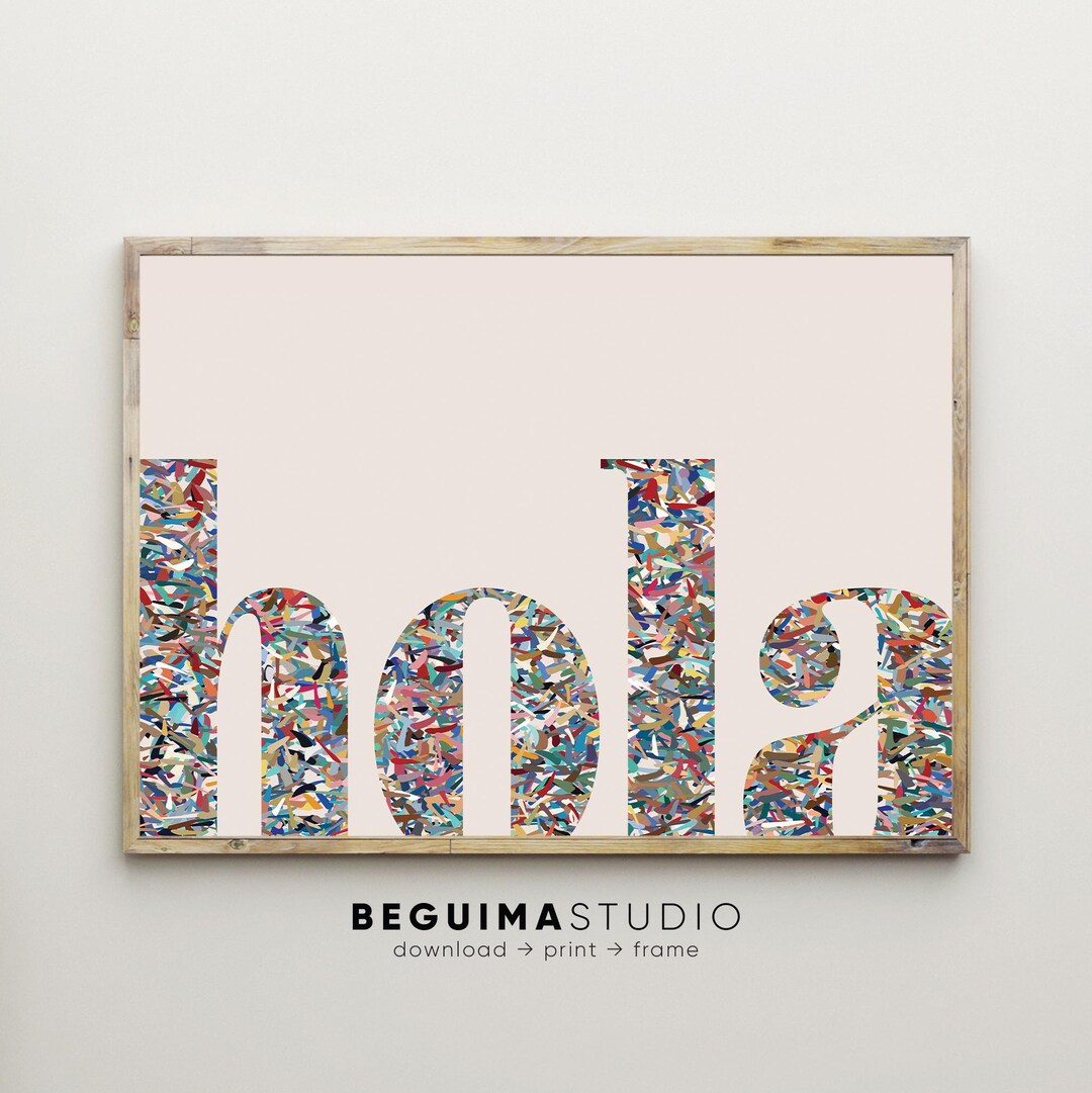 Hola Prints Hello in Spanish Posters Modern Printable Typographic ...