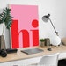 Hi Print,pink,red,hello Wall Art,hi Poster,printable Wall Art,entryway ...