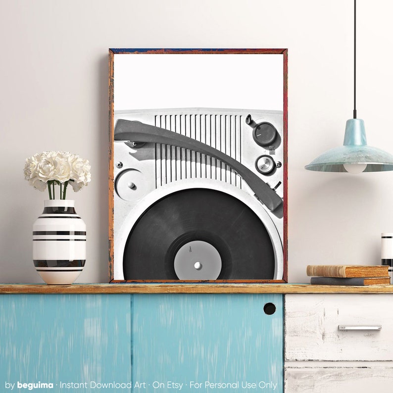 Turntable Printvinyl Discprintable Wall Artrecord - Etsy