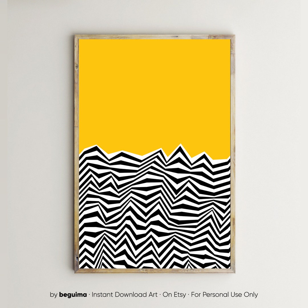 Yellow Abstract Wall Art Print Geometric Trendy Posters Aesthetic Color ...