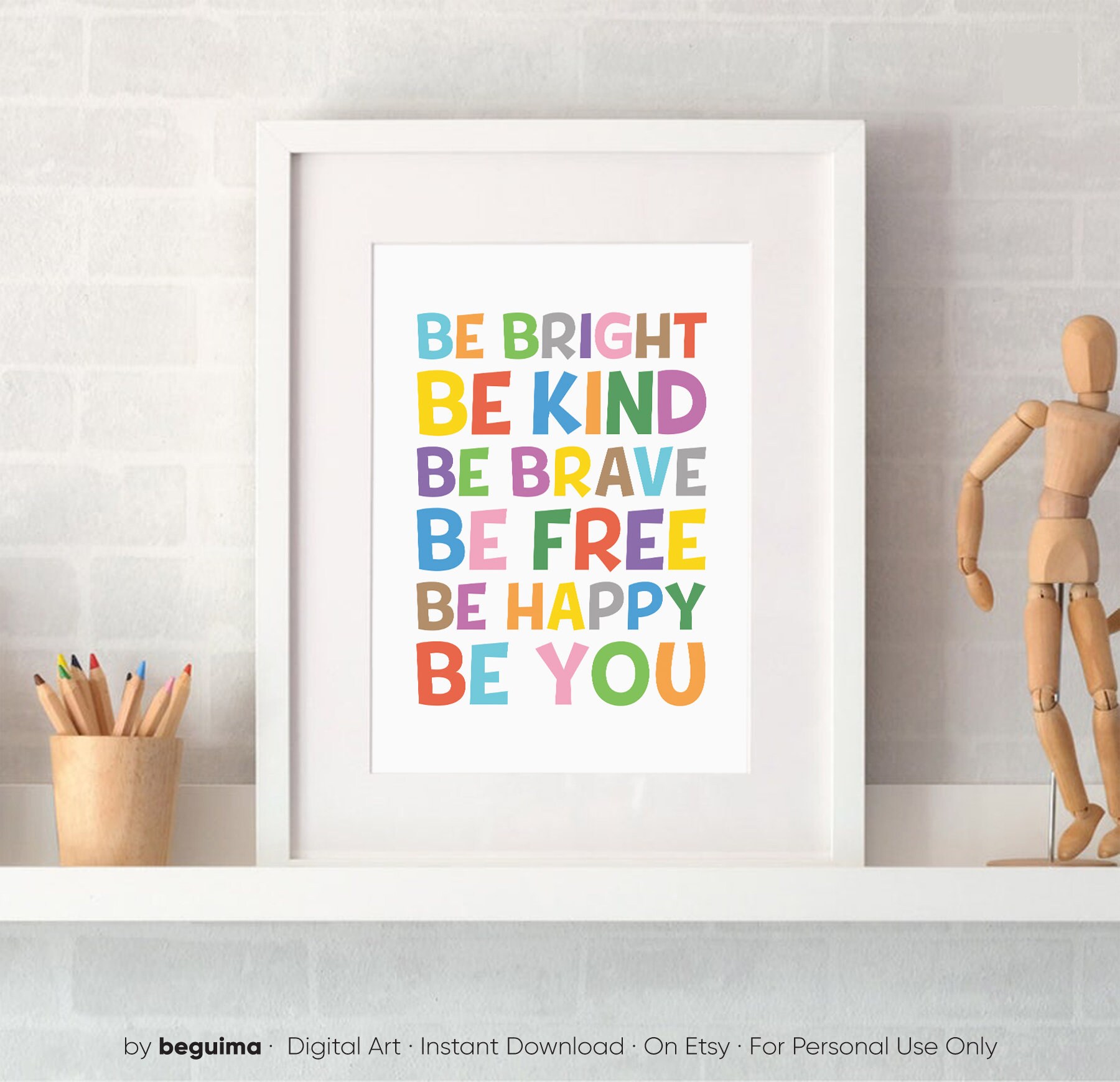 Nursery Wall Art,be Kind Prints,classroom Decor,quote for Kids,teacher ...