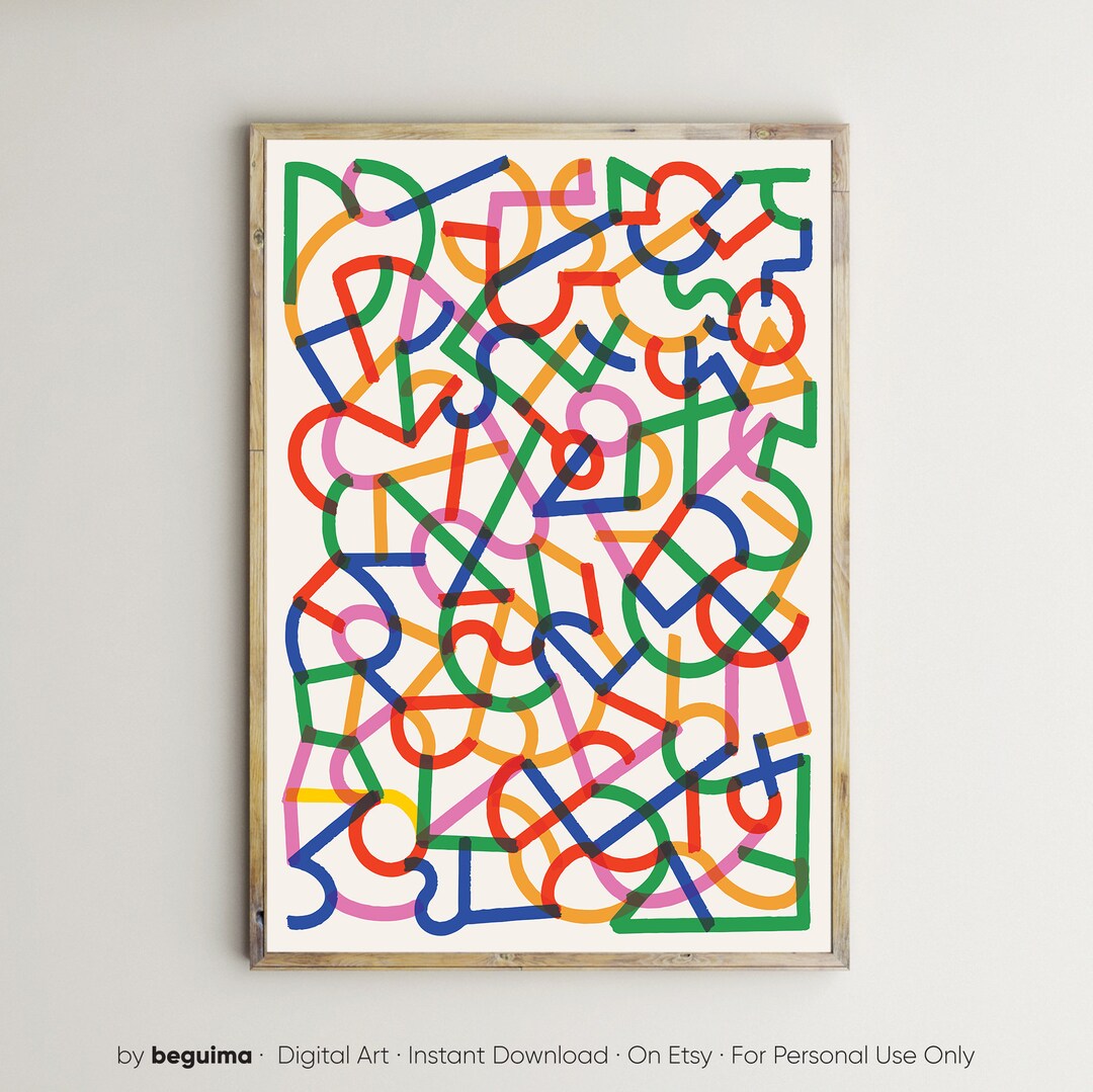 Modern Abstract Art,colourful Wall Print,bright,printable Wall Art ...