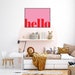 Hello Printpinkredhello Posterprintable Wall - Etsy