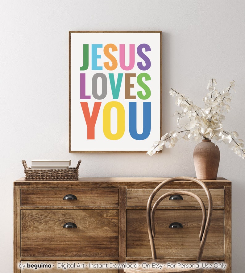 Jesus Loves Youchristian Printbible Versekidsprintable | Etsy