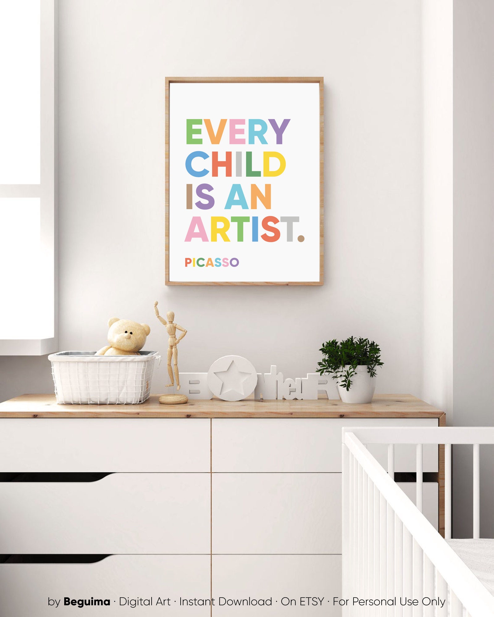 Every Child is an Artist,pablo Picasso,inspiring Print,quotes for Kids ...