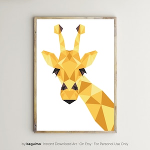 Giraffe Prints Giraffe Wall Art Giraffe Posters Geometric Animal Home ...