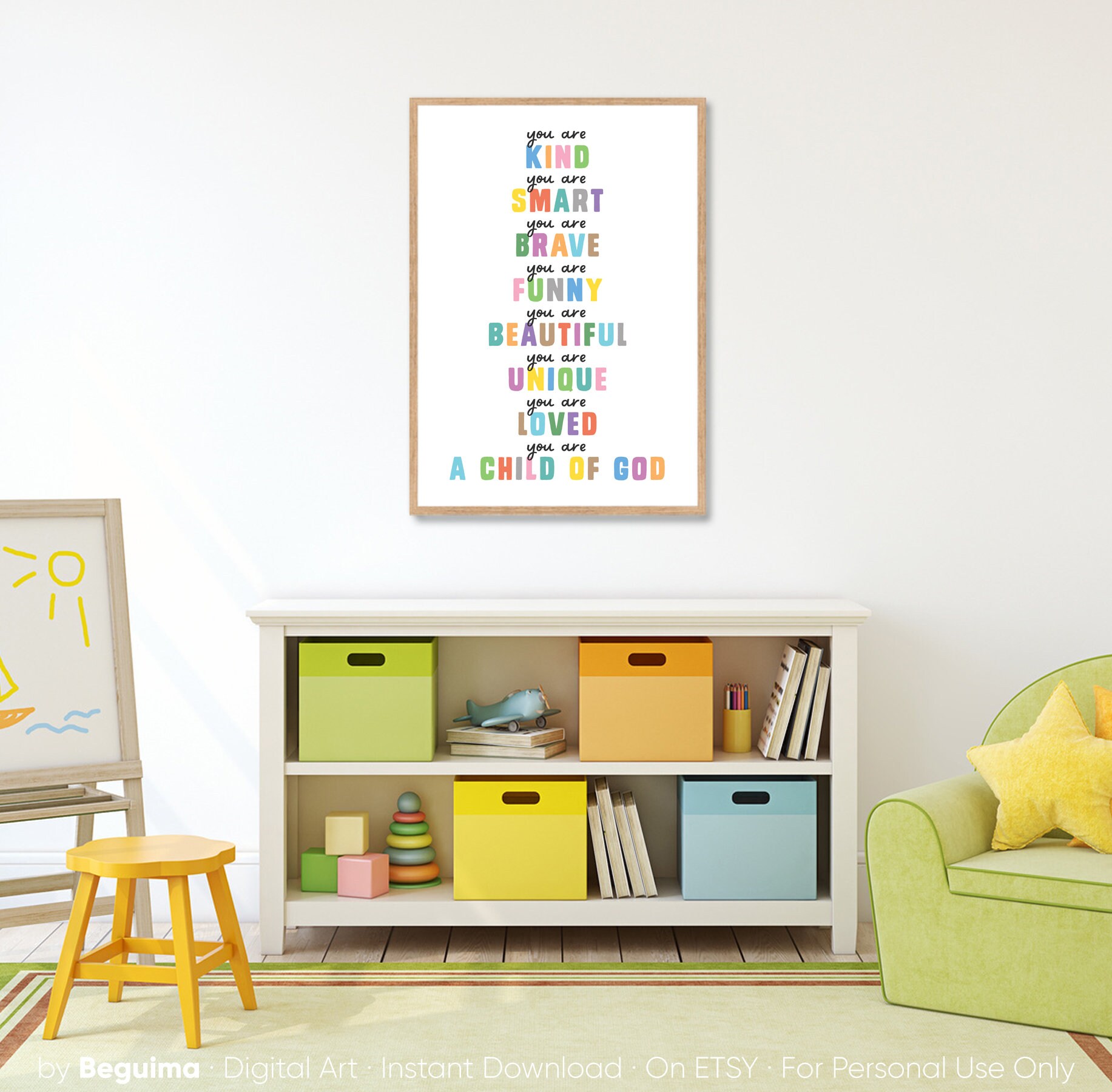 I Am A Child of God,positive Affirmations,kids Wall Art,nursery Decor ...
