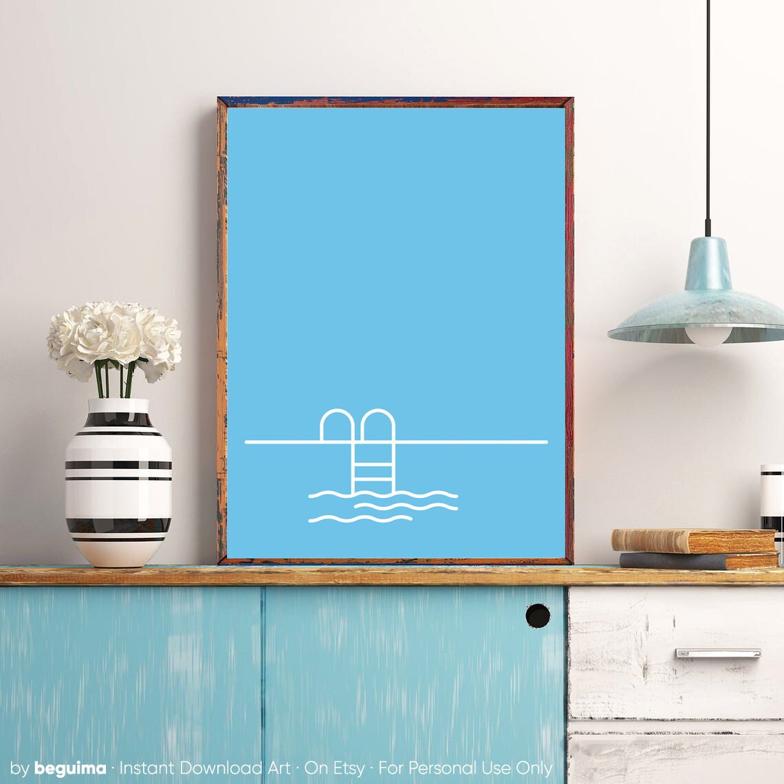 Pool Posterspool Printsprintable Wall Artswimming Poolpool | Etsy UK
