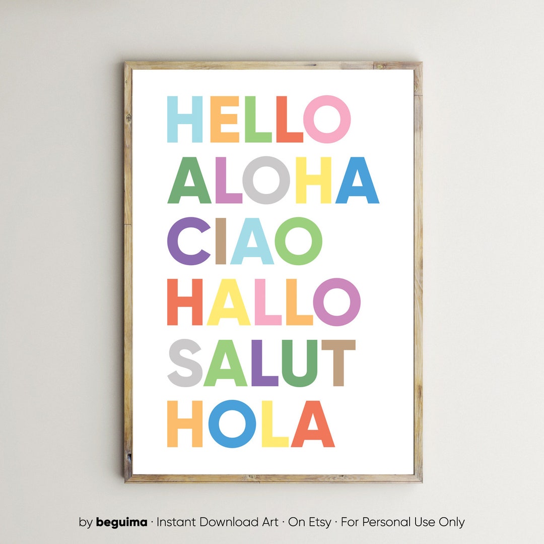 Hello Wall Art,hi Poster,hello Different Languages,welcome Print ...