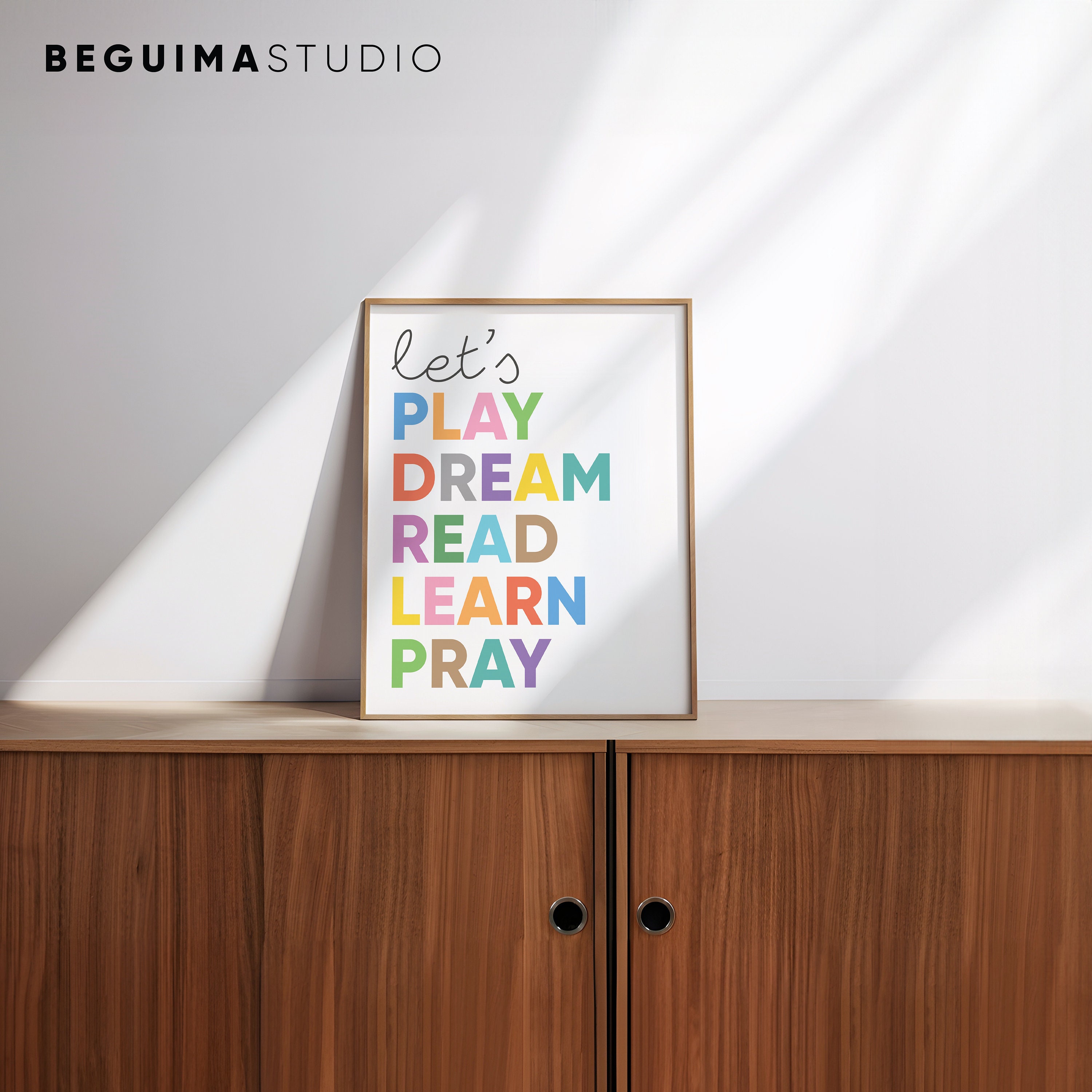 Kids Christian Print,pray,let's Play,let's Read,dream,learn,nursery ...