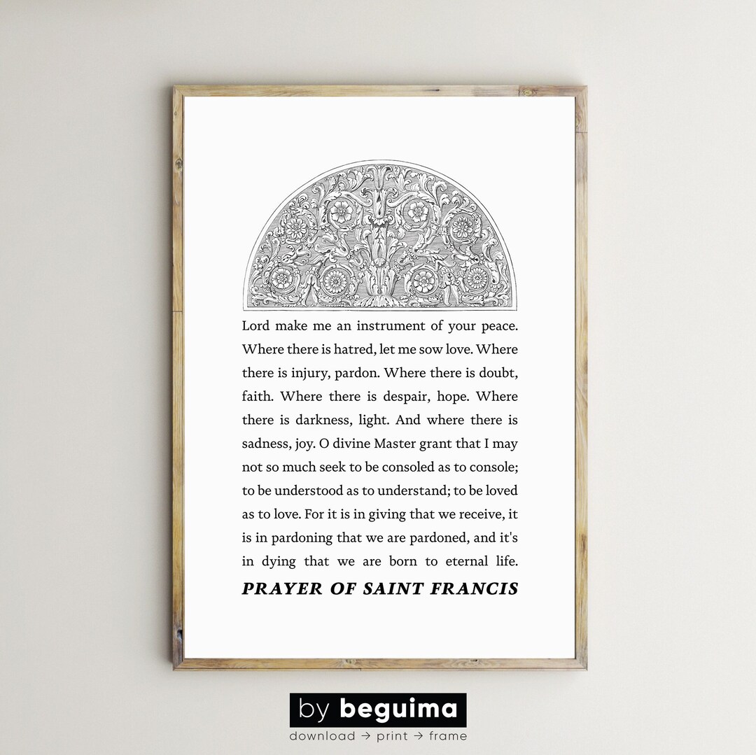 Prayer of Saint Francis,bible Verse Prints,christian Wall Art ...