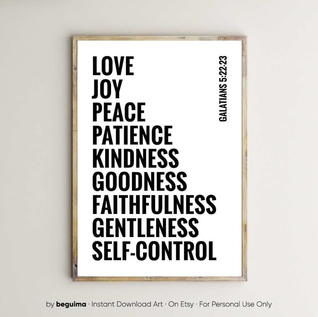Fruit of the Spirit,bible Verse Prints,christian Wall Art,galatians 5: ...