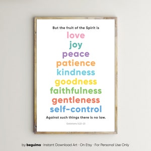 Fruit of the Spirit,bible Verse Print,christian Wall Art,galatians 5:22 ...