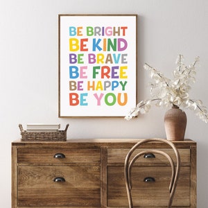 Nursery Wall Art,be Kind Prints,classroom Decor,quote for Kids,teacher ...
