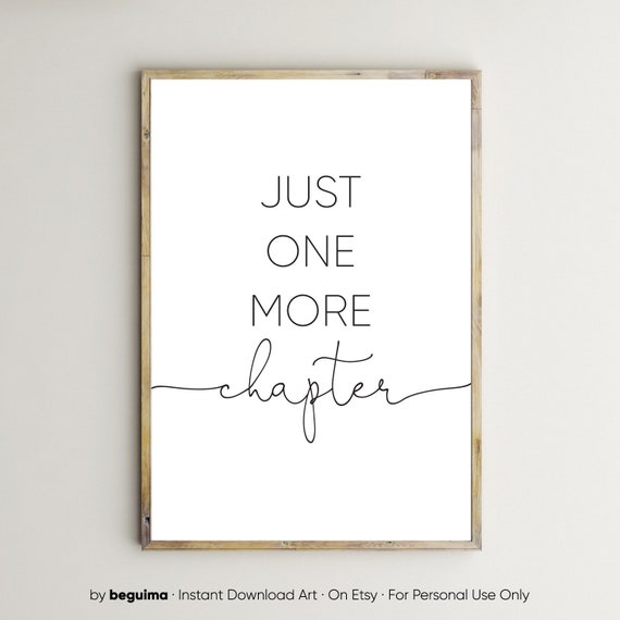 Just One More Chapterbook Wall Artread Printspostergift - Etsy