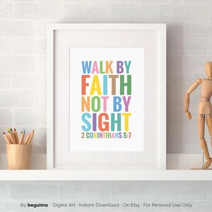 Walk by Faith Not by Sight,bible Verse for Kids,christian Print,2 ...