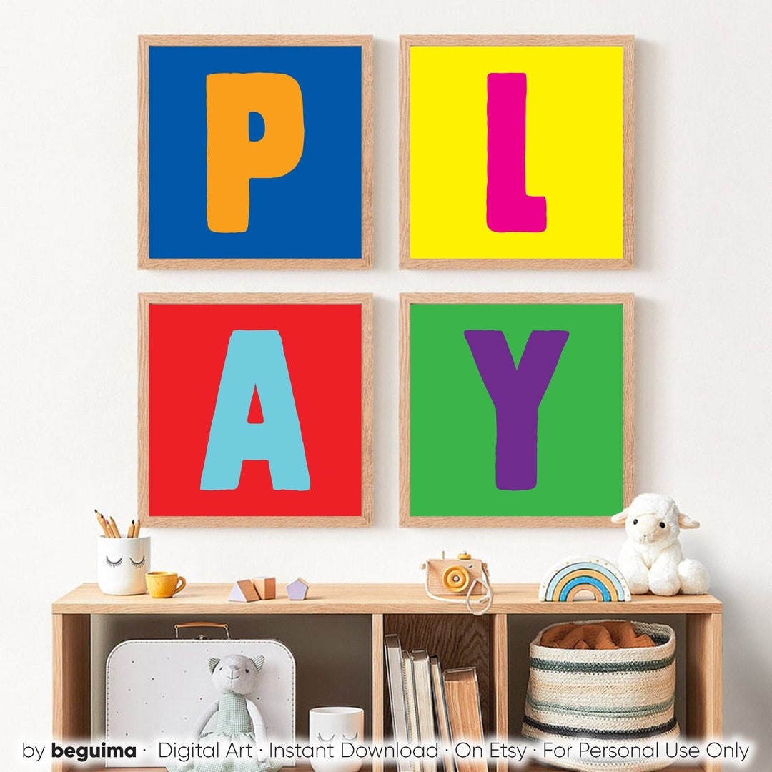 Kids Play Prints Playroom Posters Teacher Wall Art Classroom Decor ...