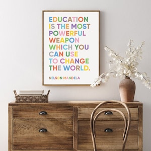 Education Quotes,inspirational Print,nelson Mandela,classroom Decor ...