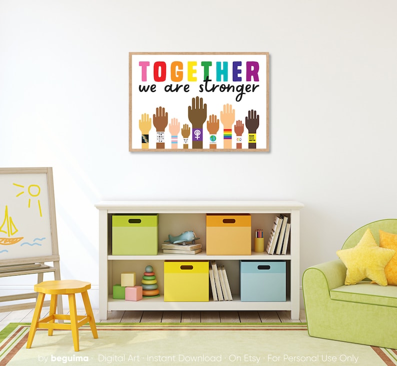 Stronger Together,diversity Prints,equality Posters,classroom Decor ...