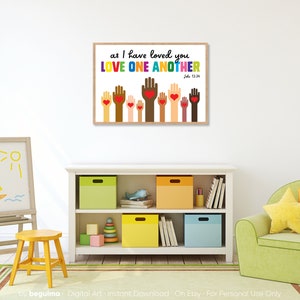 Love One Another,bible Verse for Kids,toddler Christian Print ...