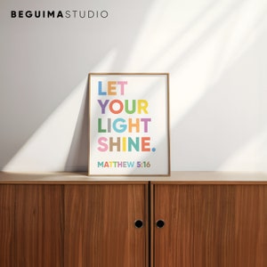 Bible Verse for Kids,let Your Light Shine,christian Prints ...