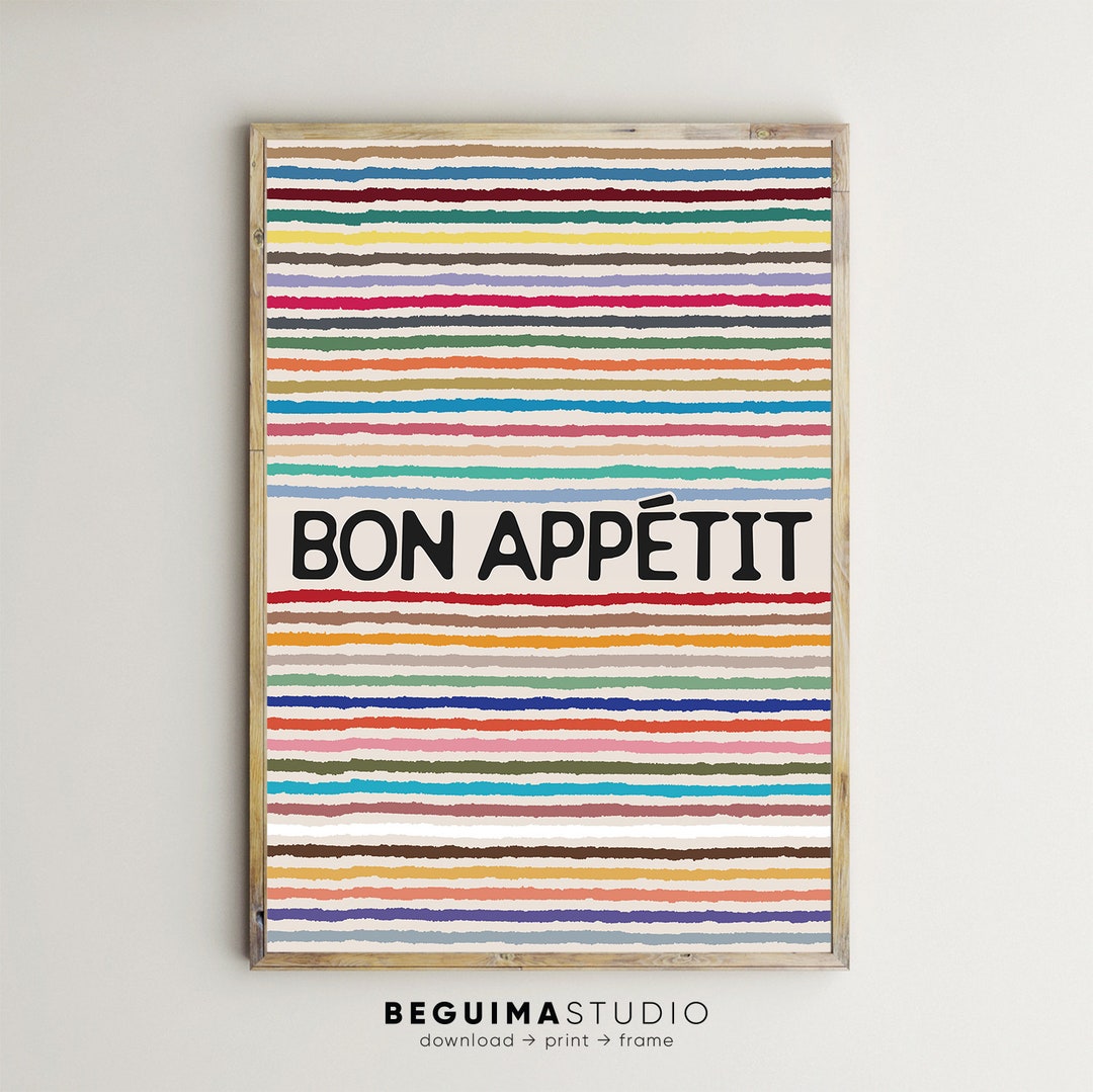 Bon Appetit,enjoy Your Meal,kitchen Wall Art,food Posters,dining Room ...